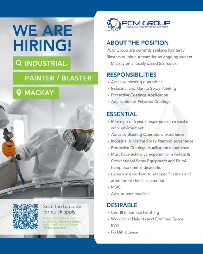 Employment Opportunities - PCM GROUP - Industrial Maintenance Services